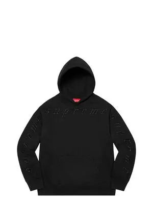 Supreme Raised Embroidery Hooded Sweatshirt - Black