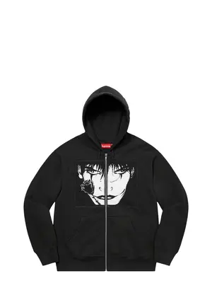 Supreme X The Crow Zip Up Hooded Sweatshirt - Black