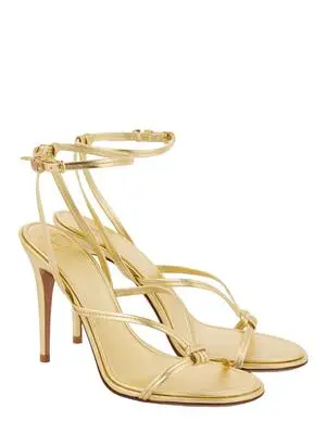 Valentino Garavani Eveninglam Metallic Leather Sandals - Gold