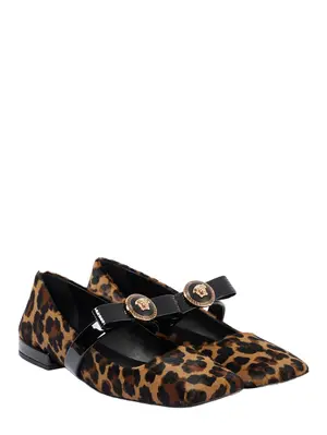 Versace Ribbon Mary Jane Flats - Brown