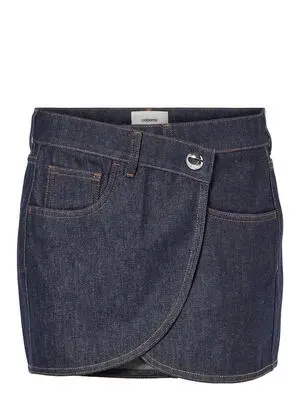 Coperni Asymmetric Denim Miniskirt - Blue