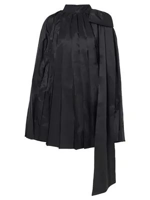 Simone Rocha Caped Pleated Taffeta Minidress - Black