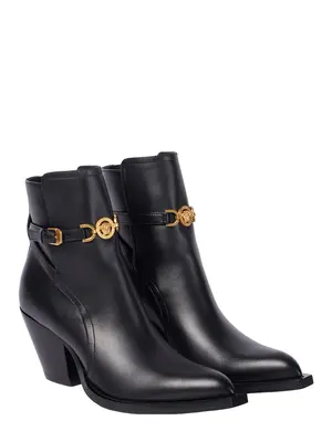 Versace Medusa '95 Leather Ankle Boots - Black