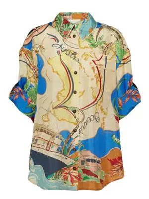 Zimmermann Printed Silk Shirt - Multicoloured