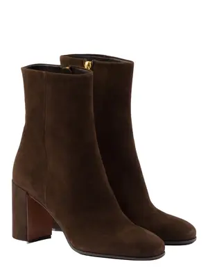 Prada Suede Booties - Dark Brown