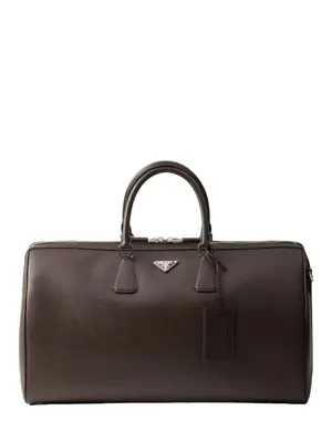 Prada Saffiano Leather Travel Bag - Coffee