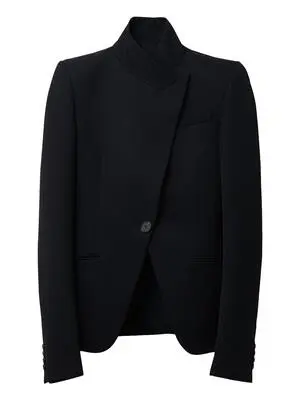 Alexander McQueen Structured Fitted Wool Blazer - Black