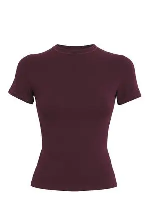 SKIMS Cotton Jersey T-Shirt Burgundy