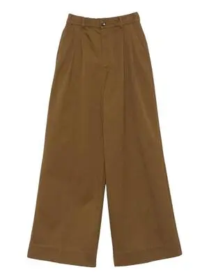 Soeur Pleated Front Pants With Cuffed Hem - Brown