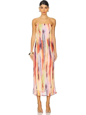 SNDYS St Barts Maxi Dress In Pink - Multi