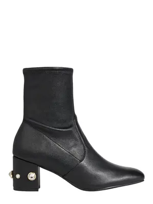 STUART WEITZMAN Allshine 60 Embellished Leather Ankle Boots - Black