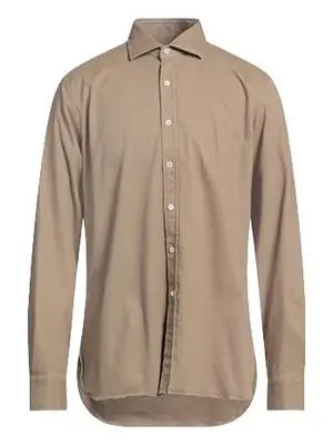 ALESSANDRO GHERARDI Man Shirt Khaki Size M Cotton, Elastane Khaki