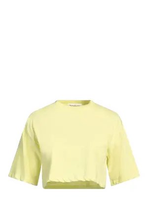 THE FRANKIE SHOP Cotton Jersey Crop Tee - Yellow