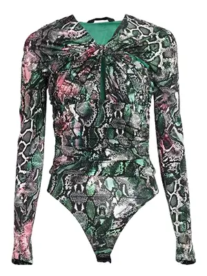 Just Cavalli Snakeskin Bodysuit - Green