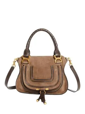 Chloé Chloé Small Marcie Leather Satchel Flannel Grey 036