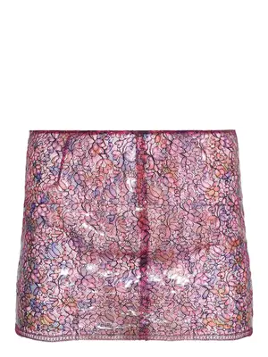 Christopher Esber Hand-painted Lace Mini Skirt - Pink