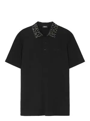 VERSACE Crystal-embellished Polo Shirt