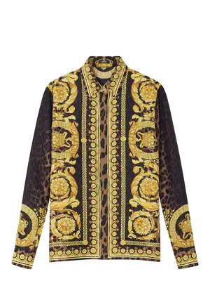 Versace Wild Barocco Silk Shirt - Black