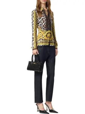 Versace Leopard-print Blouse - Yellow