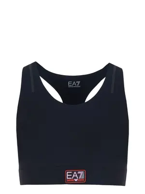 Emporio Armani Logo-appliqué Sports Bra - Black