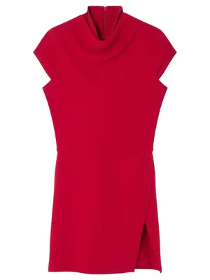 Versace Draped Front-slit Mini Dress - Red