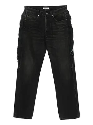 UNDERCOVERISM Frayed Detail Straight Leg Jeans - Black