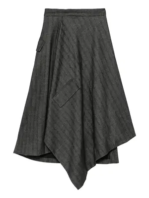 Remain Birger Christensen Striped Draped Skirt - Grey