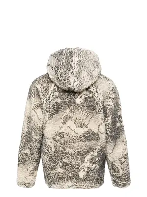 ERL Moto Print Fleece Hoodie - White