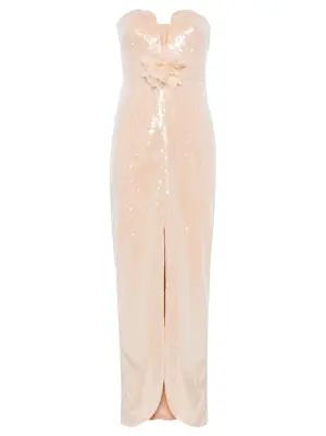 SELF-PORTRAIT Sequin-embellished Maxi Dress - Neutrals