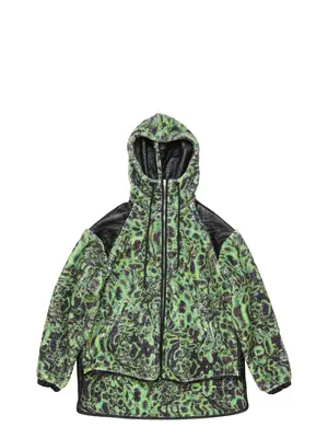 Acne Studios Printed Fleece Hooded Jacket - Green