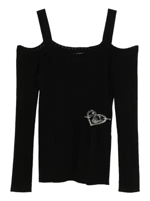 TWINSET Brooch-detail Top - Black