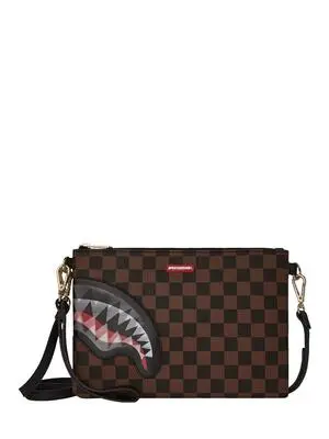 SPRAYGROUND Sharks In Paris Lenticular Champ Crossover Clutch - Brown Checker