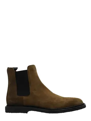 COMMON PROJECTS Waxed Suede Chelsea Boots - Brown