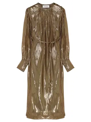 YVES SALOMON Long Sleeve Dress - Gold
