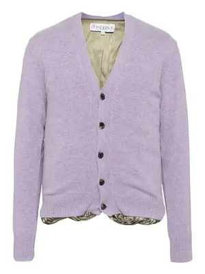 JW Anderson Satin-lined Cardigan - Purple