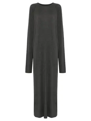 Norma Kamali Raglan-sleeve Side-slit Dress - Grey