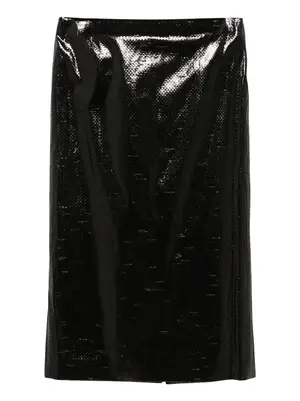Alexander McQueen Tarpaulin Pencil Midi Skirt - Black