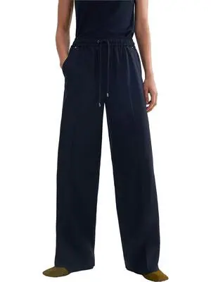 ME+EM Fine Wool Tailored Track Pants - Navy