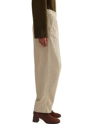 ME+EM Washed Cord Pull-on Trousers - Winter White