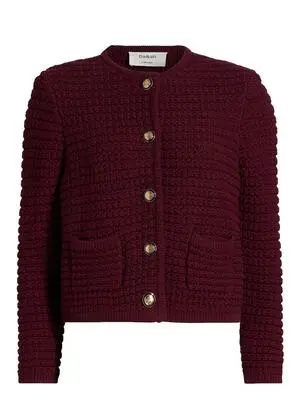Ba&sh Gaspard Cotton-blend Knit Cardigan - Bordeaux