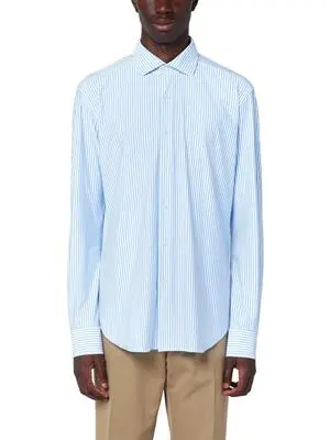 XACUS Striped Light Poplin Active Shirt - Blue