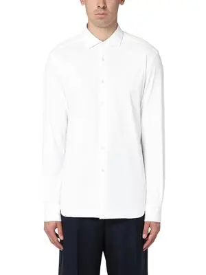 XACUS White Slim Fit Twill Active Shirt - Light Blue