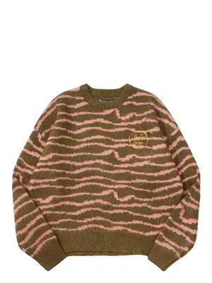 Drew House Sketch Mascot Squiggle Sweater - Olive/mauve