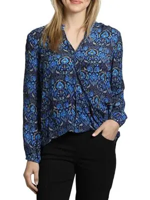 APNY Printed Blouse - Dark Blue Multi