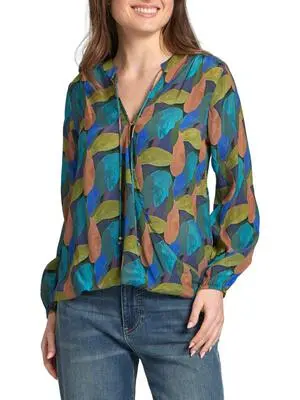APNY Printed Blouse - Turquoise Multi