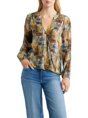 APNY Printed Blouse - Yellow Multi