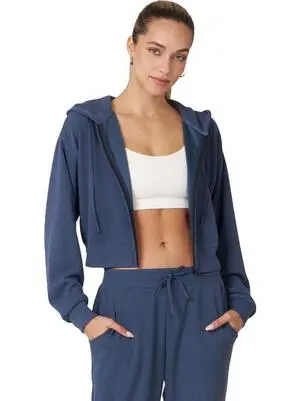 REBODY Retreat Waffle Zip Up Jacket - Navy