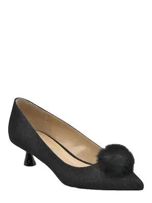 Charles By Charles David Amon Pointed Toe Kitten Heel Pump - Black-sparkle