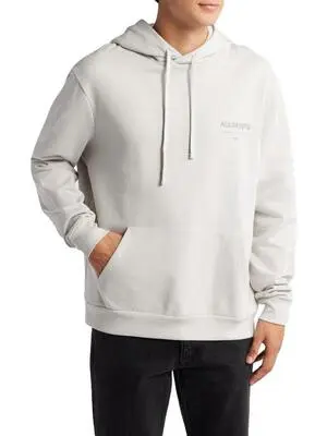 ALLSAINTS AllSaints Underground Logo Graphic Hoodie Pearl Grey