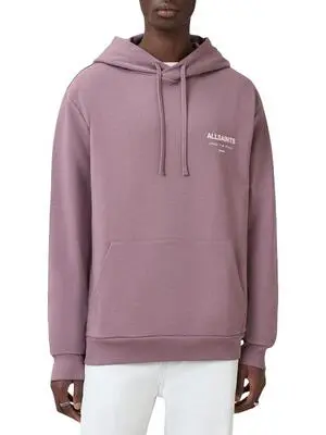 ALLSAINTS AllSaints Underground Logo Graphic Hoodie Puce Purple